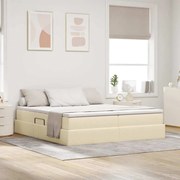 Postel s úložným prostorem a matrací Krémová 200 x 200 cm 3370359