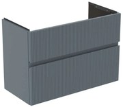 Ideal Standard Finesse - Umyvadlová skříňka, 80x38x55 cm, 2 zásuvky, Ribbed Matt ashblue E3380UQ