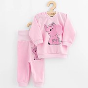 Kojenecká souprava tričko a tepláčky New Baby Happy Elephant pink, vel. 80 (9-12m)
