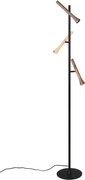 Černá LED stojací lampa s kovovým stínidlem (výška 150 cm) Fiato – Trio