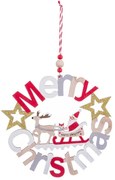 Dřevěná závěsná vánoční dekorace 23 cm Merry Christmas – Casa Selección