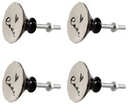 Set 4ks béžová keramická úchytka se srdíčky Love - Ø 4*3 /6 cm