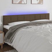 Čelo postele s LED tmavě hnědé 180x5x78/88 cm textil