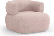 Světle růžové křeslo z textilie bouclé Jenny – Micadoni Home