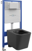 Mexen Fenix Slim, podomítkový modul a závěsné WC Teo, černá matná, 6103385XX85