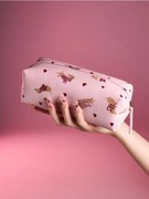 Sinsay - Kosmetická taštička s potiskem jezevčíků - pastelová růžová