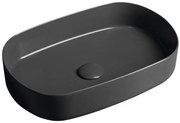 Isvea Isvea, INFINITY OVAL keramické umyvadlo na desku, 55x36cm, antracit, 10NF65055-2C