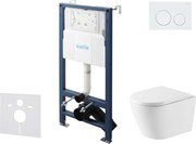 kielle Genesis New - Set předstěnové instalace, klozetu Nefia, Vortex Rimless+, sedátka softclose a tlačítka Gemini New I, lesklá bílá 30528SS46