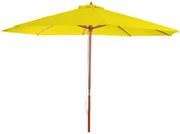 Slunečník Florida Ø 3,5m - polyester/dřevo 7kg - žlutý
