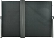 Záclona Outsunny Double Side se zavětrovacím systémem, 6L x 1,80H m, vysoce hustý 180 g/m² polyester odolný proti UV záření, šedá | Aosom