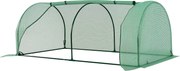 Outsunny Zahradní Skleník 200x100x80 cm Zelený Tunelový Typ Skleníku se Steel Rámem a PE Krytem Malý Skleník pro Pěstování Rostlin Rajčat | Aosom