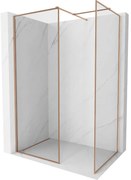 Mexen Kioto-F sprchová stěna Walk-in s rámem 70 x 70 cm, transparentní 8 mm, kartáčovaná měď - 800-070-202-04-65-070