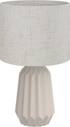 HOMCOM Stolní lampa, lampička na stůl, noční lampička s lněným stínidlem, kolébkový spínač, lampička na psací stůl, 22 x 39 cm, béžová