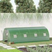 Zahradní tunelová skleník Outsunny 18 m² 6L x 3Š x 2V m - 8 oken, zipový rolovací dveře - Pozinkovaný ocelový rám, kryt z vysoce hustého PE | Aosom