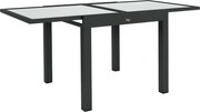 Outsunny Velký Rozšiřitelný Zahradní Stůl rozložené rozměry 160D x 80Š x 75V cm Tmavě Šedý Hliníkový Stůl s Temperovaným Sklem Transparentní | Aosom