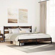 Kovový rám postele bez matrace kouřový dub 183 x 213 cm 3308483