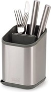Odkapávač na příbory z nerezové oceli v leskle stříbrné barvě 11x11,5 cm Duo Steel – Joseph Joseph