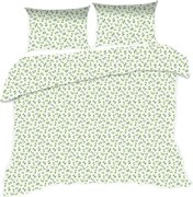 KARO Bavlněné povlečení 160x200 1582N béžové modré květy Classic E24