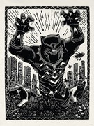 Komar Plakát Marvel Black Panther Lino-Cut Charge 30 x 40 cm