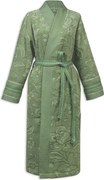 Pip Studio župan Jasmin Jacquard - zelený (Luxus a pohodlí ve stylovém županu s rafinovaným žakárovým květinovým vzorem)