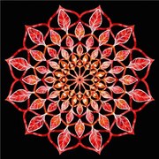 AMADEA Dřevěná dekorace mandala červená 9 cm
