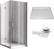 BPS-koupelny Obdélníkový sprchový kout HYD-OK12A 90x80 chrom/transparent + vanička HYD-OSV-SXL03B bílá