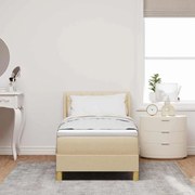 Postel s boxspringem s čelo Krémová 200 x 80 cm textil 3341326