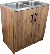 BPS-koupelny Kuchyňská skříňka spodní s dvojdřezem KCH-400 OW 80-2D