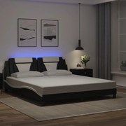 Rám postele Viana s LED bez matrace černý a bílý 180x200 cm