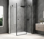 Polysan Polysan, GLOBE BLACK obdélníková sprchová zástěna 1000x800mm, čiré sklo, pravé, GB1010-3215RB