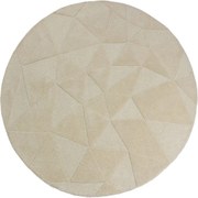 Béžový ručně tkaný vlněný kulatý koberec ø 160 cm Shard – Flair Rugs