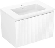 Mexen Rivel, koupelnová skříňka 70 cm s umyvadlem Otis, 1 zásuvka, drážkovaná, bílá matná, 91A20-07047-1-BF01-W18M01