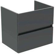 Ideal Standard Eurovit+ - Umyvadlová skříňka, 55x60x44 cm, 2 zásuvky, lesklá šedá R0259TI