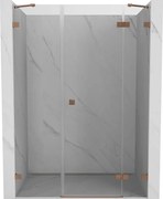 Mexen Lunar, pravé otočné sprchové dveře 120 cm, 8mm čiré sklo, měděný matný profil, 834S-120-050-65-00-P