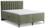 Zelená boxspring postel s úložným prostorem 140x200 cm Puhala – Makamii