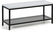 Šatní lavice s plechovým botníkem, 1000x360x439 mm, šedá