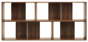 Hnědý modulární policový systém v dekoru ořechu 4 ks 168x76 cm Litto – Kave Home