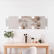 Nástěnné zrcadlo s LED osvětlením 30 x 100 cm sklo obdélníkové 3189151