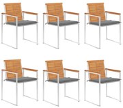 Zahradní židle 6 ks s poduškami masivní akáciové dřevo 3078498