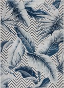 Kusový koberec Botanic 65242 Feathers grey – na von aj na doma, 78x150, modrá, chodba / predsieň, Dywany Łuszczów