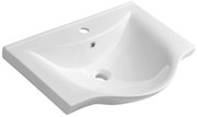 Aqualine Zara - Nábytkové umyvadlo 65x46 cm, s přepadem, otvor pro baterii, bílá 10065
