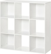 HOMCOM Knihovna 3-patrová Skříň s Úložným Prostorem 9 Krychlových Modulů Samostatný Regál Rozdělovací Stojan 91,5x29,5x91,5cm Dřevo | Aosom