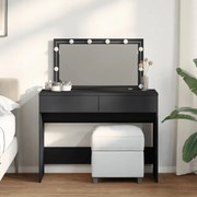 Toaletní Stolek S Led Černý 100 X 40 X 120 Cm