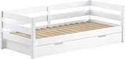 Bílá dětská postel z borovicového dřeva s výsuvným lůžkem s roštem 90x200 cm Margrit – Vipack