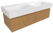Koupelnová skříňka s umyvadlem SAT Evolution 118x30x44,5 cm dub medový mat SATEVO120DMU2