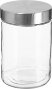 Skleněná nádoba na potraviny s víkem z nerezové oceli, 1200 ml