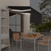 Automatická markýza roleta LED a senzor větru 3x2,5 m antracit 3069394