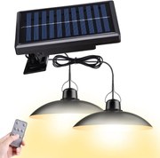 Led světlo ledsolar duo solární závěsné lampy na zahradu s dálkovým ovládáním, ipro, 8w, teplé světlo