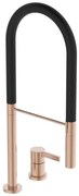 Ideal Standard Gusto - Dřezová baterie s flexibilním ramenem a sprškou, 2-otvorová instalace, Sunset Rose/černá BD425J4