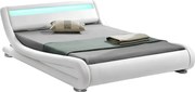 Moderní postel FILIDA 180x200 s RGB LED osvětlením, bílá Kondela 0000191850